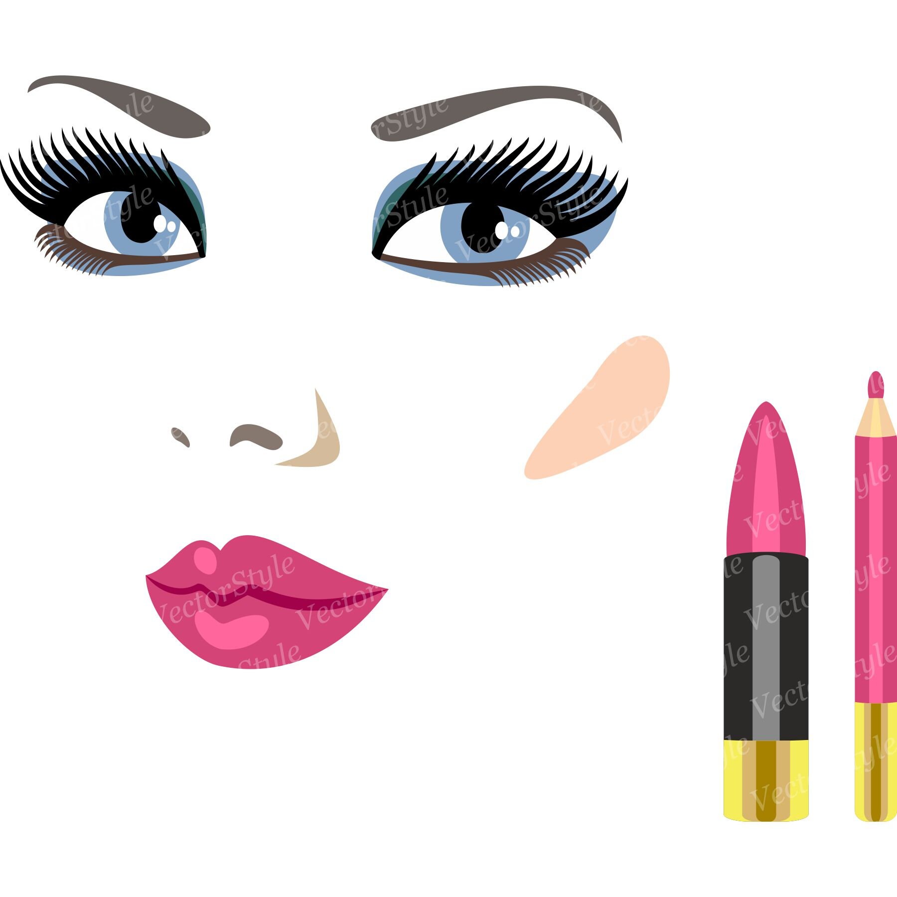 Woman Svg Glamour Clipart Eye Svg Makeup Clipart Beauty Clip - Etsy