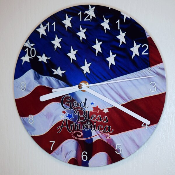American Flag Clock - Etsy