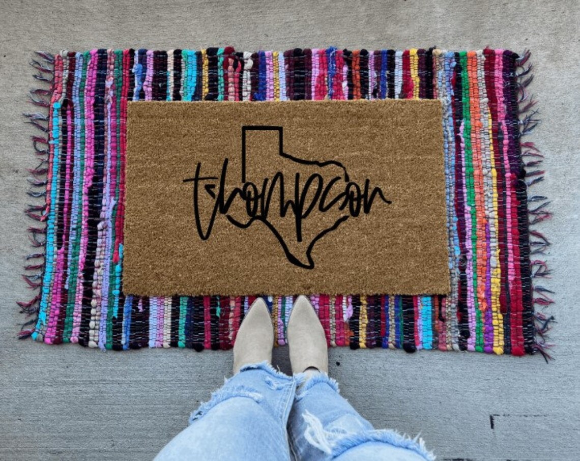 Texas Last Name Welcome Mat Personalized Gift Gift - Etsy