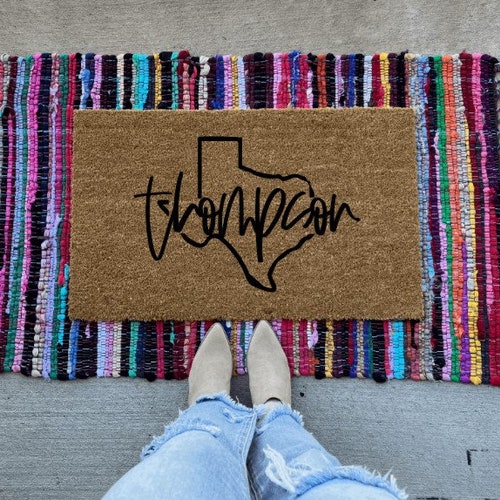 Texas Last Name Welcome Mat Personalized Gift Gift - Etsy