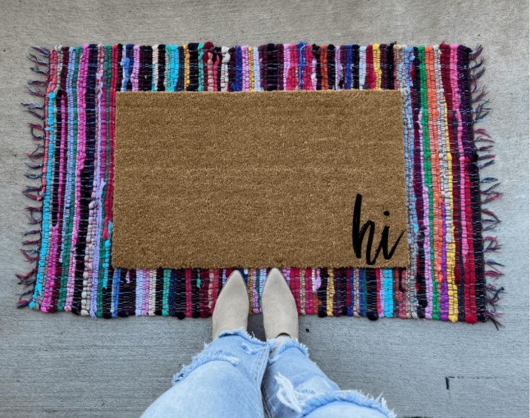 Hi Doormat Welcome Mat Housewarming Gift Hello Gift - Etsy