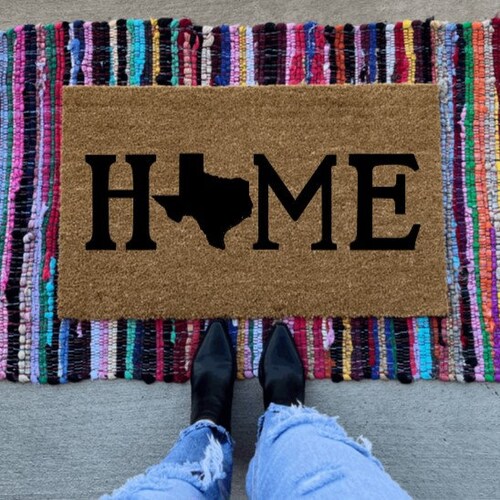 Texas Home Doormat Welcome Mat Housewarming Gift - Etsy