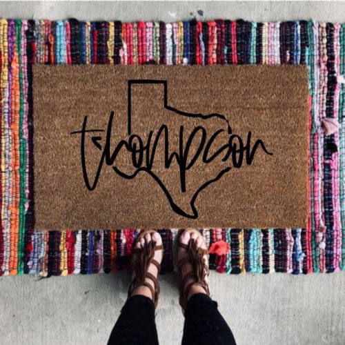 Texas Last Name Welcome Mat Personalized Gift Gift | Etsy