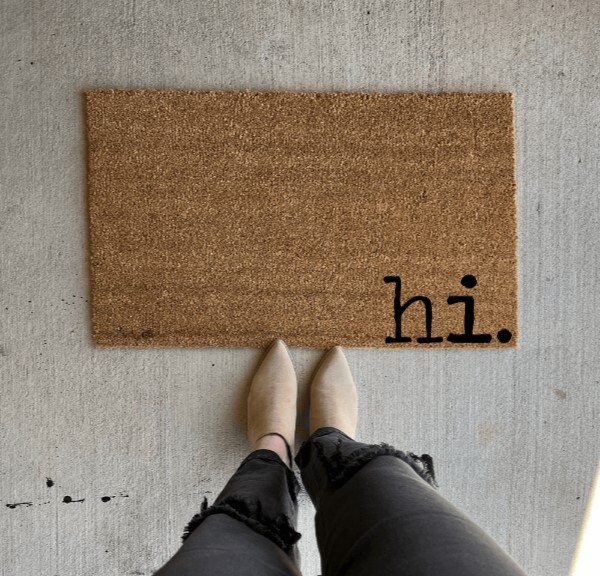 Hi Welcome Mat Hello Doormat Gift Ideas Coir - Etsy