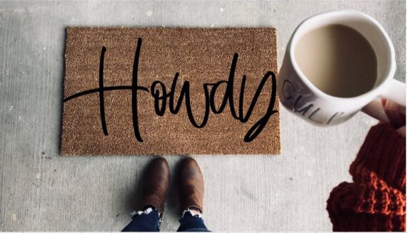 Howdy Welcome Mat Cute Doormat Gift Ideas Housewarming | Etsy