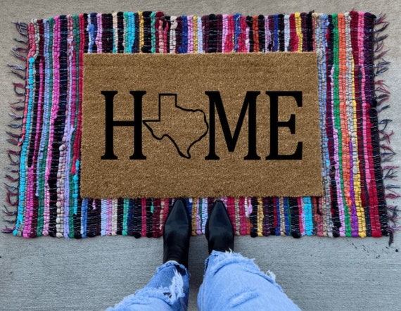 Texas Home Doormat Welcome Mat Housewarming Gift | Etsy