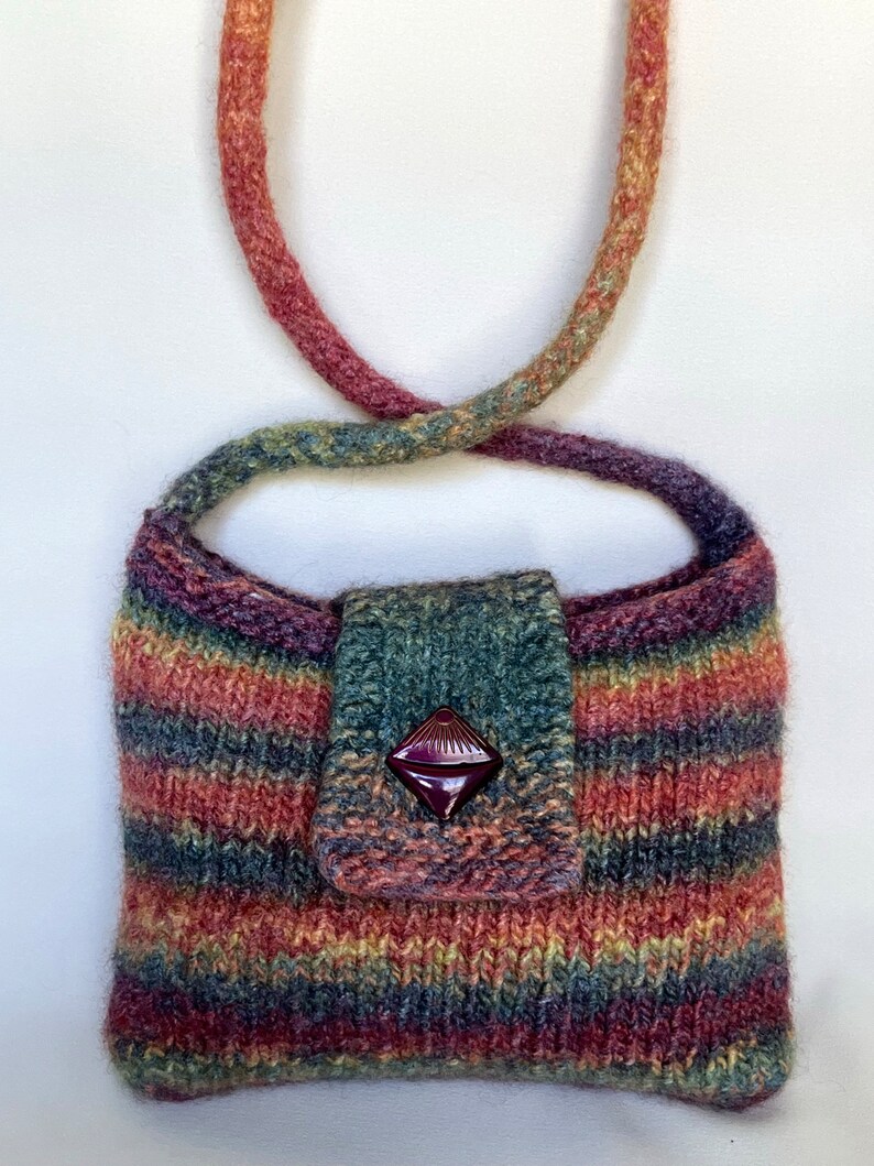Hand-knit Felted Shoulder Cross-body Purse Bag - Multi-colored ...