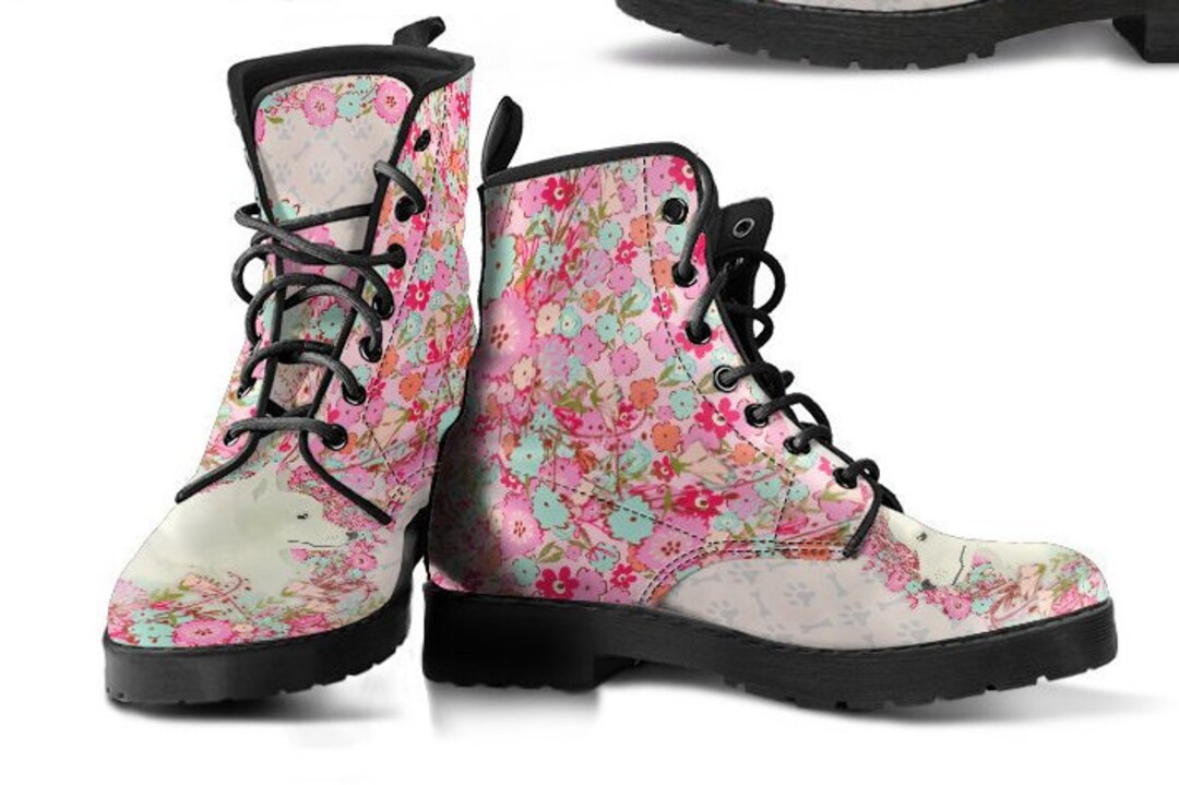 Spitz Leather Boots Pink Floral Spitz Boots Gift for Spitz - Etsy UK