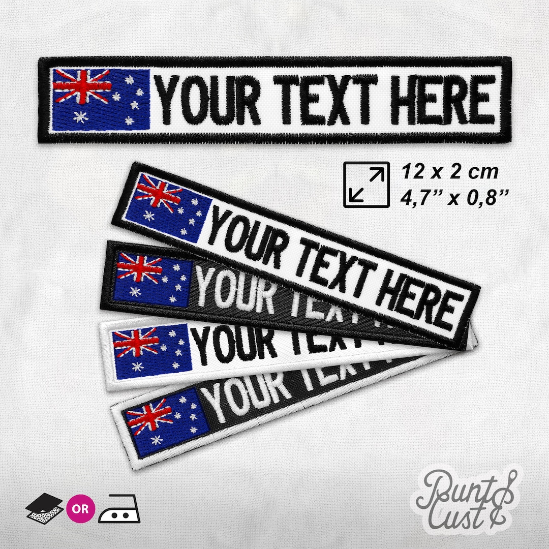 Australian Flag Autralia Custom Embroidered Patch Name Personalized ...