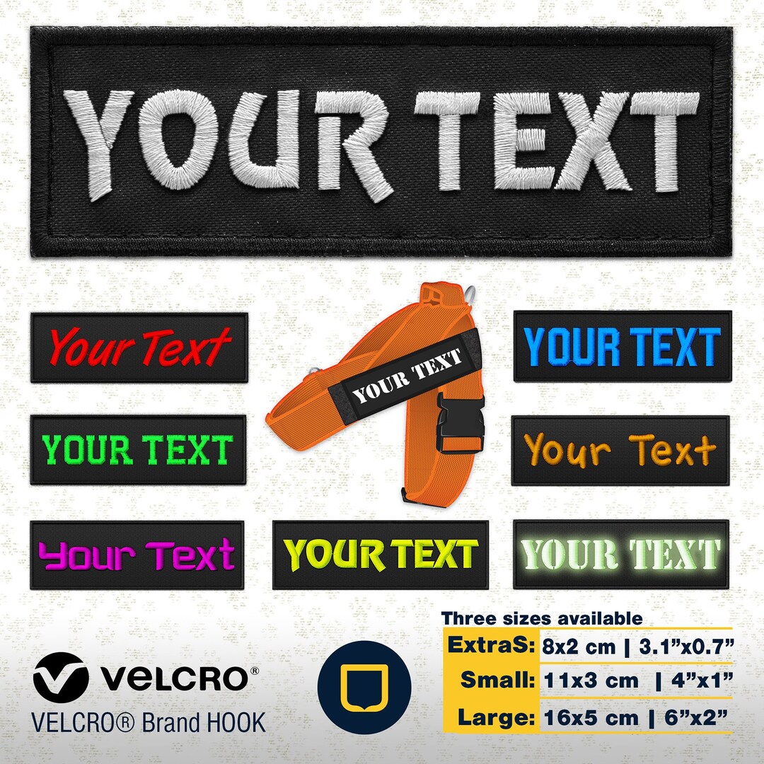 Custom Dog Harness Name Patch Personalized Embroidered Pet ID Tag Label ...