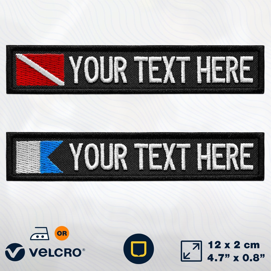 Personalized Scuba Name Patch - Diving Embroidered Tag With Iron-on or ...