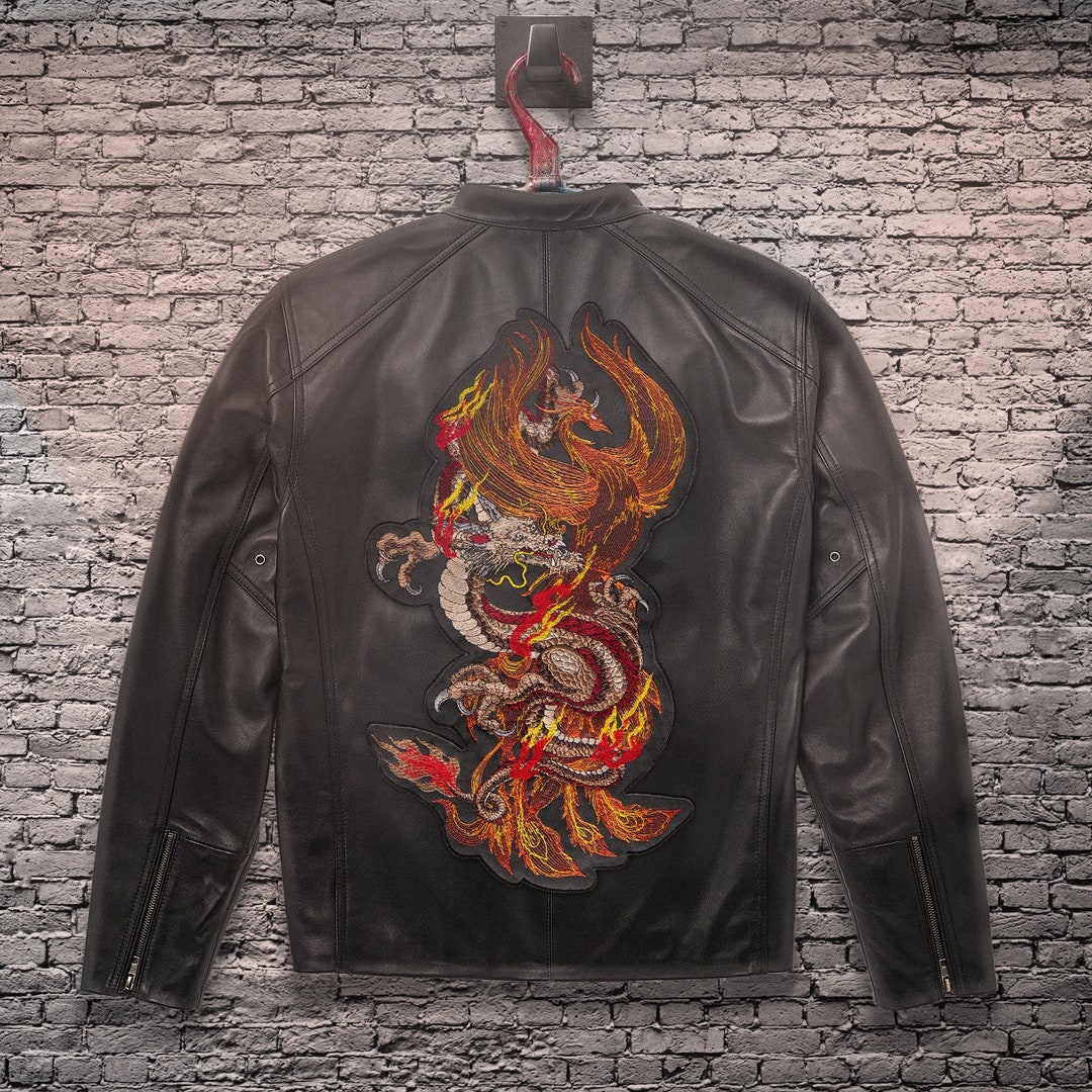 Dragon & Phoenix Back Patch Embroidered Large Patches for Jackets ...
