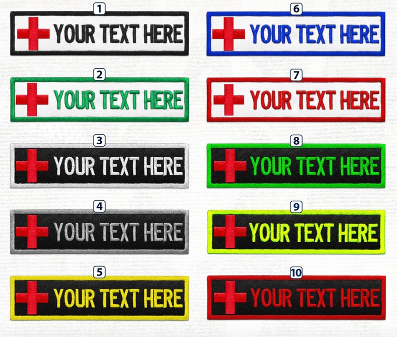 Custom Red Cross Medical Patch Name Tag First Aid Medical Patch EMT EMS ...