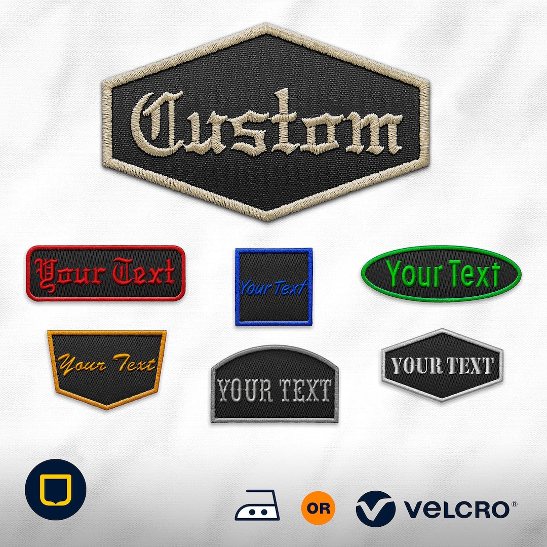 Name Patch Custom Embroidered Tape - Iron On, Sew On, VELCRO ® Brand ...