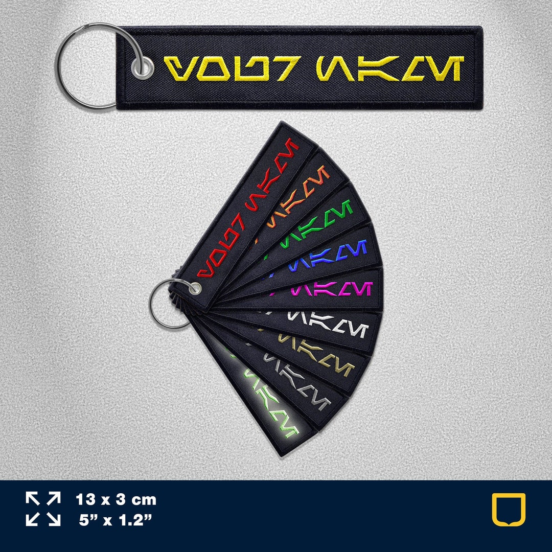 Star Wars Keychain Personalized Aurebesh Embroidery Jet Tag Custom Key Tag Name Text Double ...