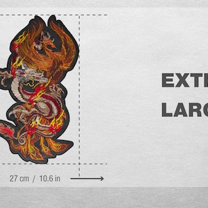 Dragon & Phoenix Back Patch Embroidered Large Patches for Jackets ...