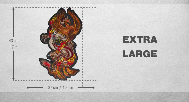 Dragon & Phoenix Back Patch Embroidered Large Patches for - Etsy