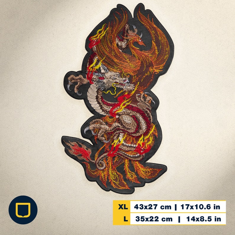 Dragon & Phoenix Back Patch Embroidered Large Patches for - Etsy