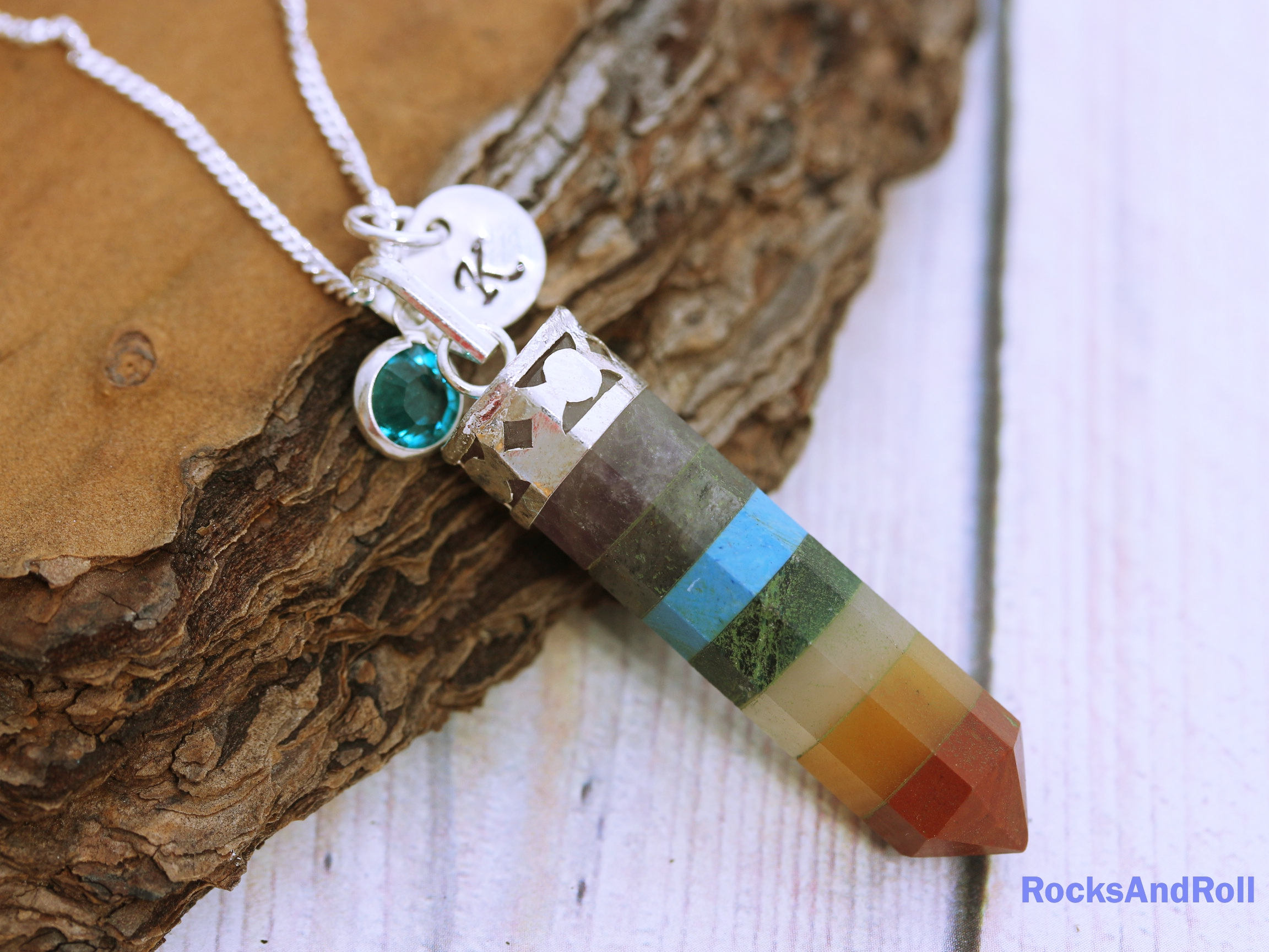 Chakras Necklace Choose Sterling Silver Chain With 7 Chakras Charm ...