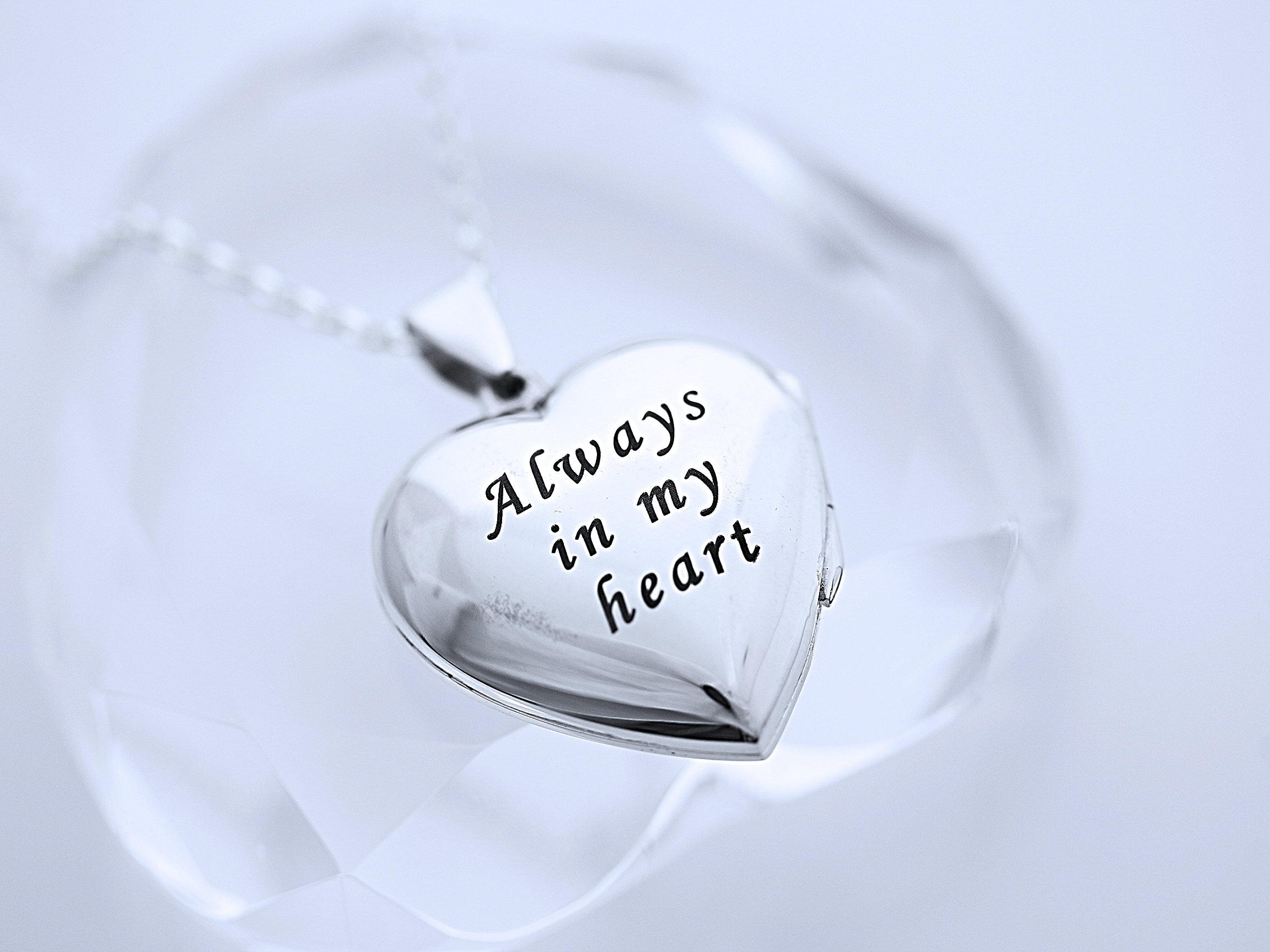 Sterling Silver Engraved Heart Locket Necklace. Customized Locket ...