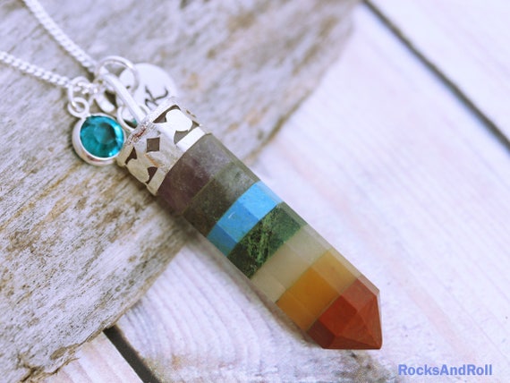 Sterling Silver Chakra Necklace. Chakras Necklace. Chakra - Etsy