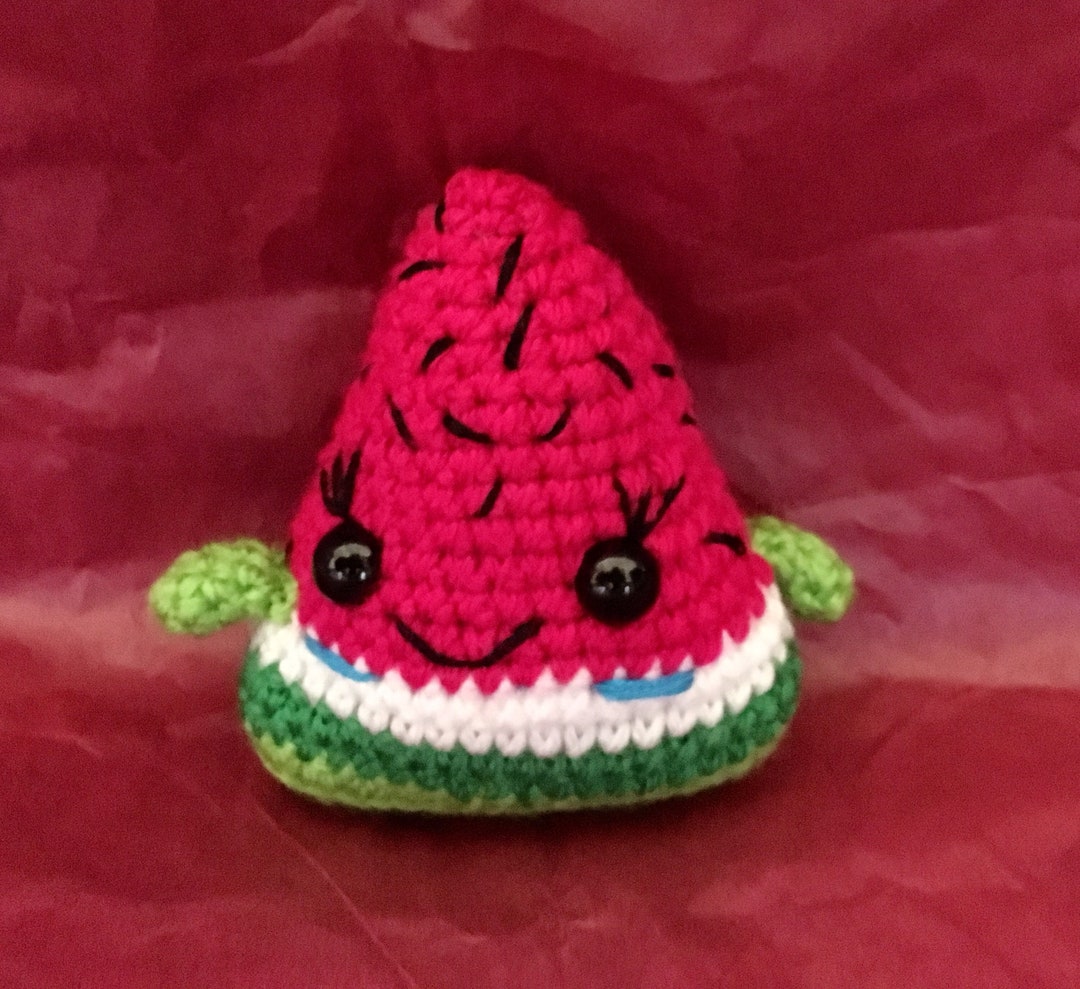 Mini Watermelon Slice/ Mini Crocheted Watermelon Slice/ Mini Fruit ...