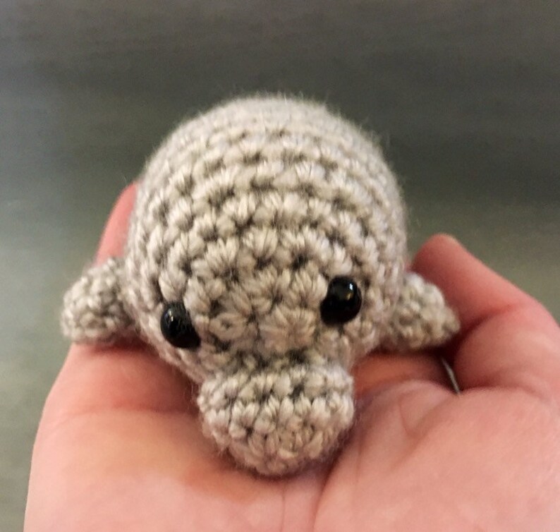 A Crocheted Mini Manatee Stuffed Toy/ Amigurumi/kawaii Styled - Etsy
