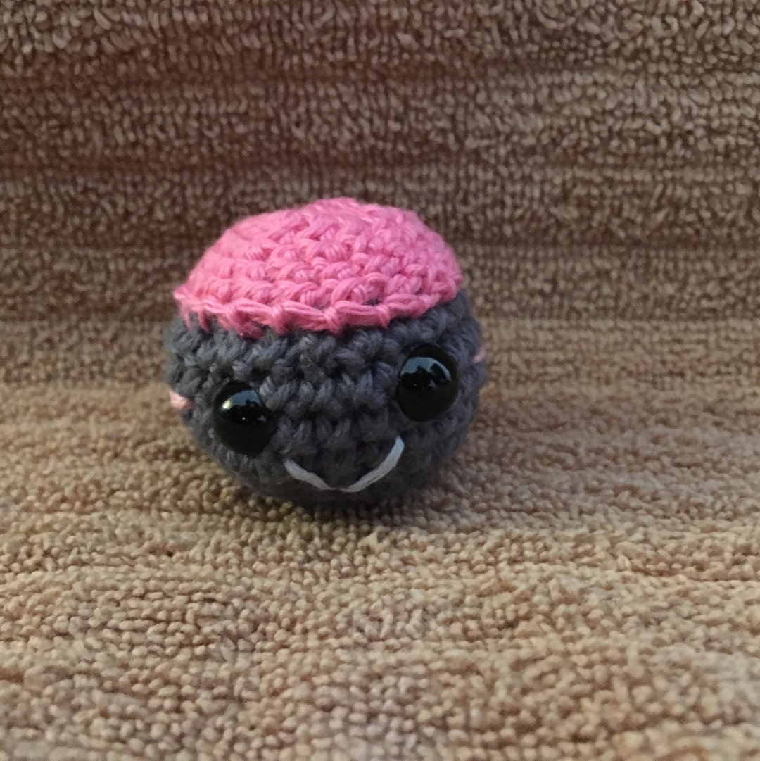 Mini Pink Toped Painted Top Rock Buddy/ Crocheted Rock Buddy/ Amigrumi ...
