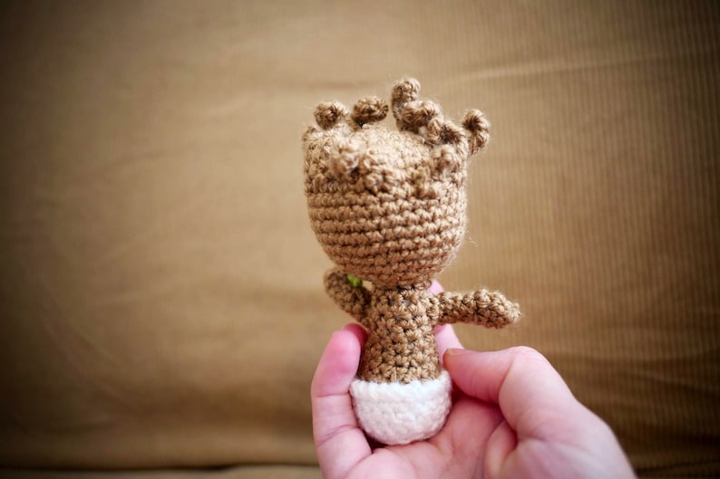 Mini Groot / Mini Groot in A Mini White Pot / Crocheted Mini Stuffed ...