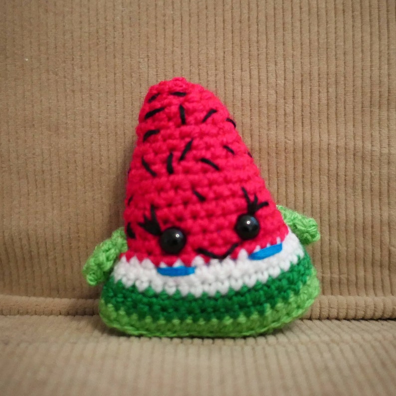 Mini Watermelon Slice/ Mini Crocheted Watermelon Slice/ Mini Fruit ...