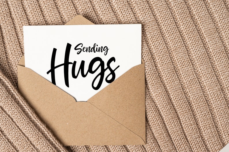 Sending Hugs Digital Greeting Card, Printable Sending Hugs Card, Folded ...
