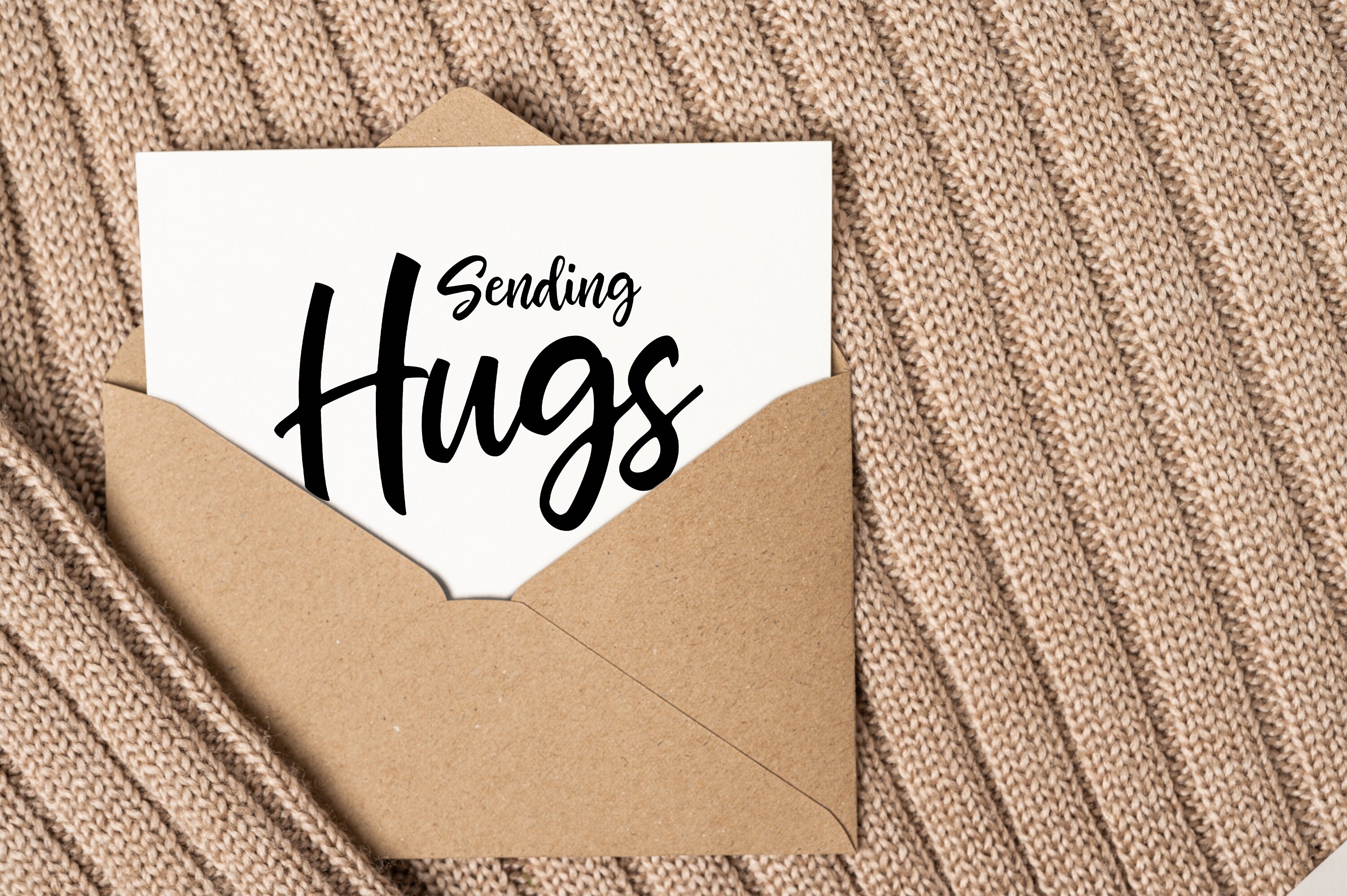 Sending Hugs Digital Greeting Card, Printable Sending Hugs Card, Folded ...