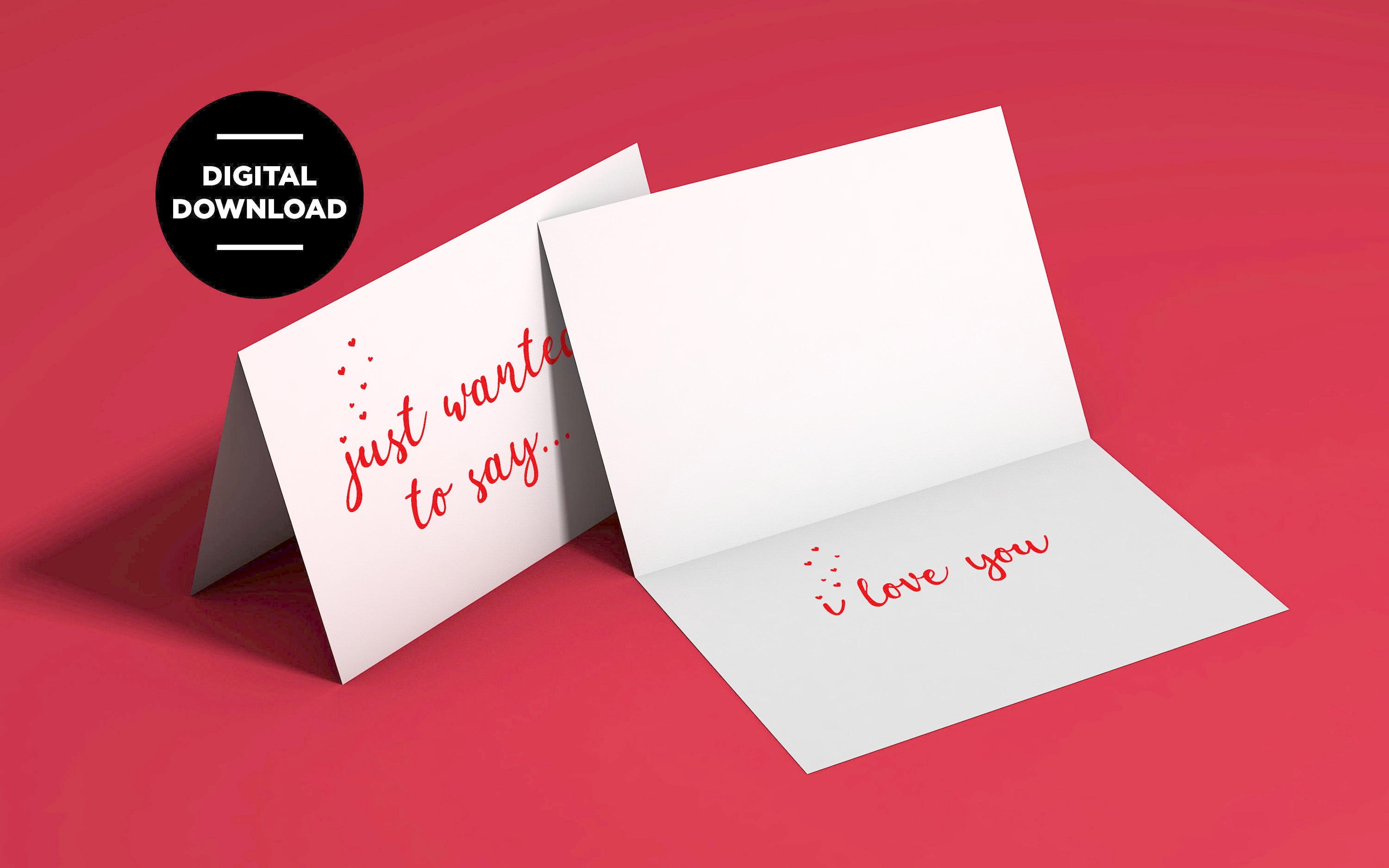 Digital Love Card, Printable I Love You Card, Folded 5x7 and 4x6 ...