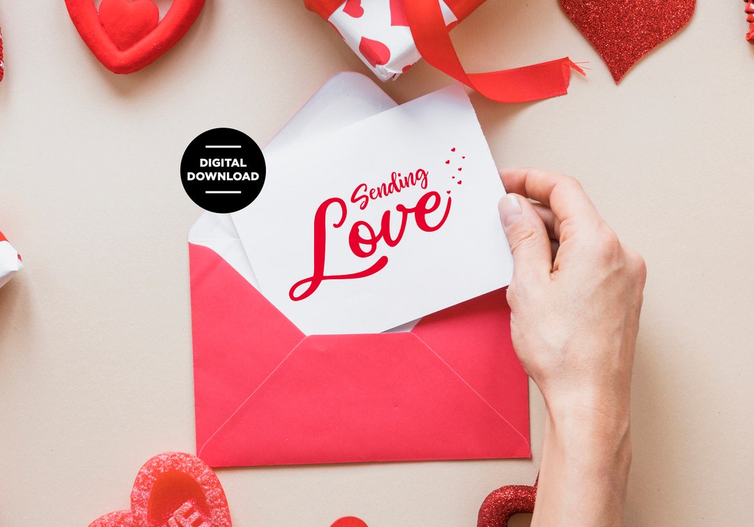 Printable Sending Love Card, Folded 5x7 and 4x6 Digital Download - Etsy
