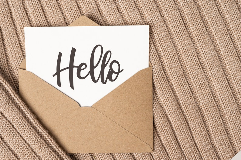 Hello Digital Greeting Card, Printable Hello Card, Folded 5x7 and 4x6 ...