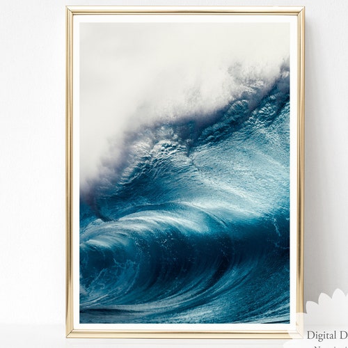 Ocean Wave Photography Blue Ocean Print Coastal Wall Decor - Etsy