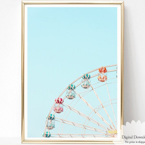Ferris Wheel Print Wall Print Art Minimalist Poster Digital - Etsy