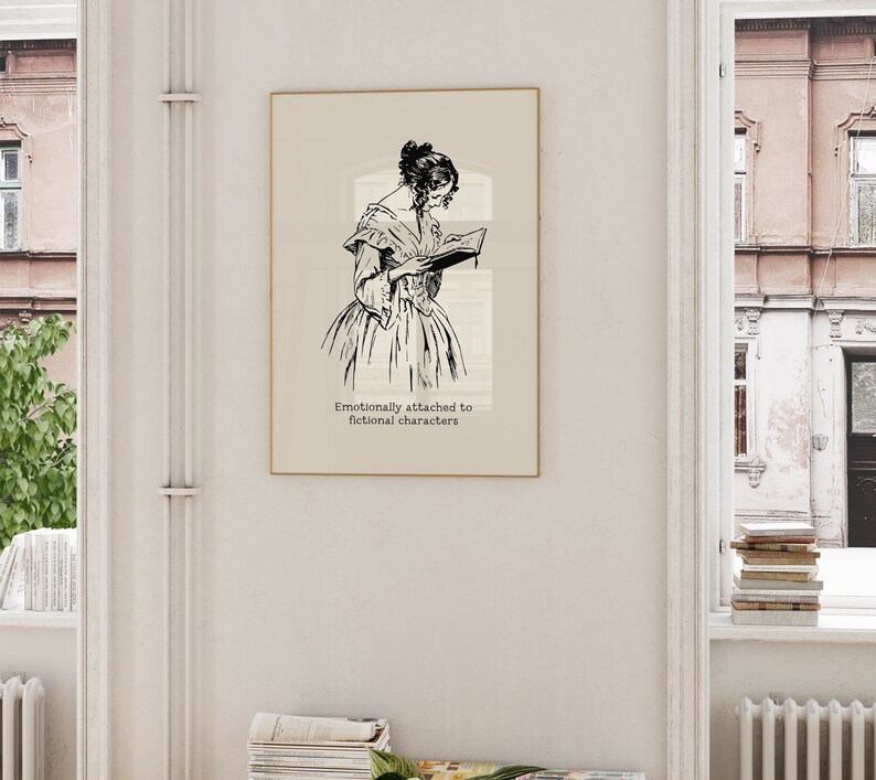Book Lover Printable Wall Art, Bookshelf Decor, Funny Trendy Aesthetic ...