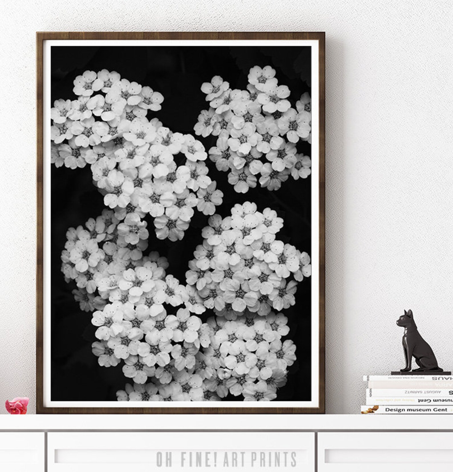 White Blossoms, Flower Poster, Printable Wall Art, Prints, Black and ...