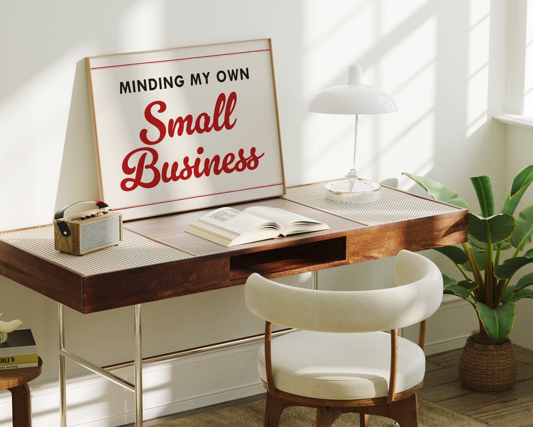 Printable Office Decor, Small Business Owner Wall Art Print, Mid ...