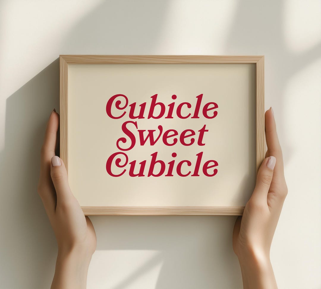 Cubicle Sweet Cubicle Art Print, Printable Retro Office Decor, Cute ...