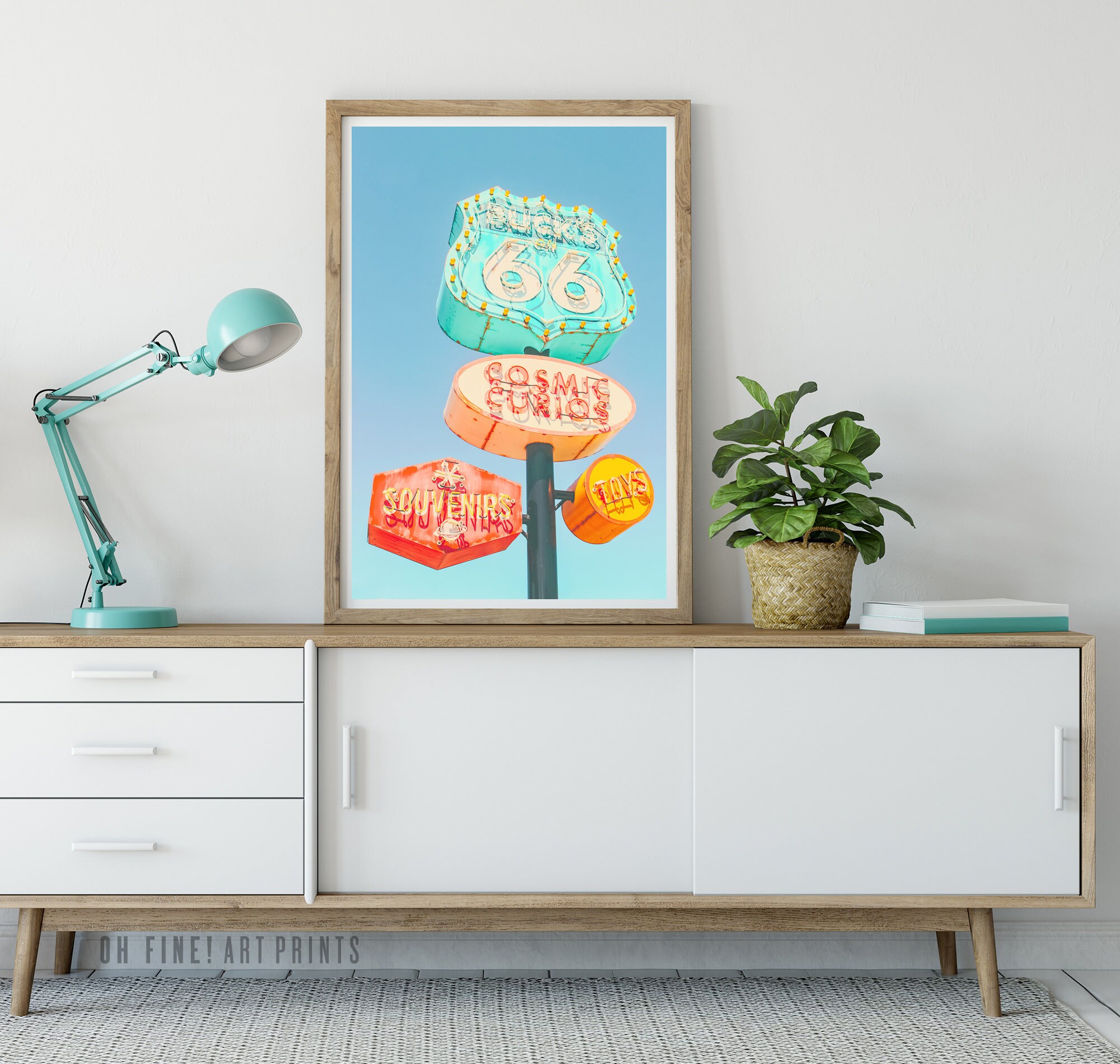 Vintage Route 66 Sign Photo Printable Art Mid Century Modern - Etsy