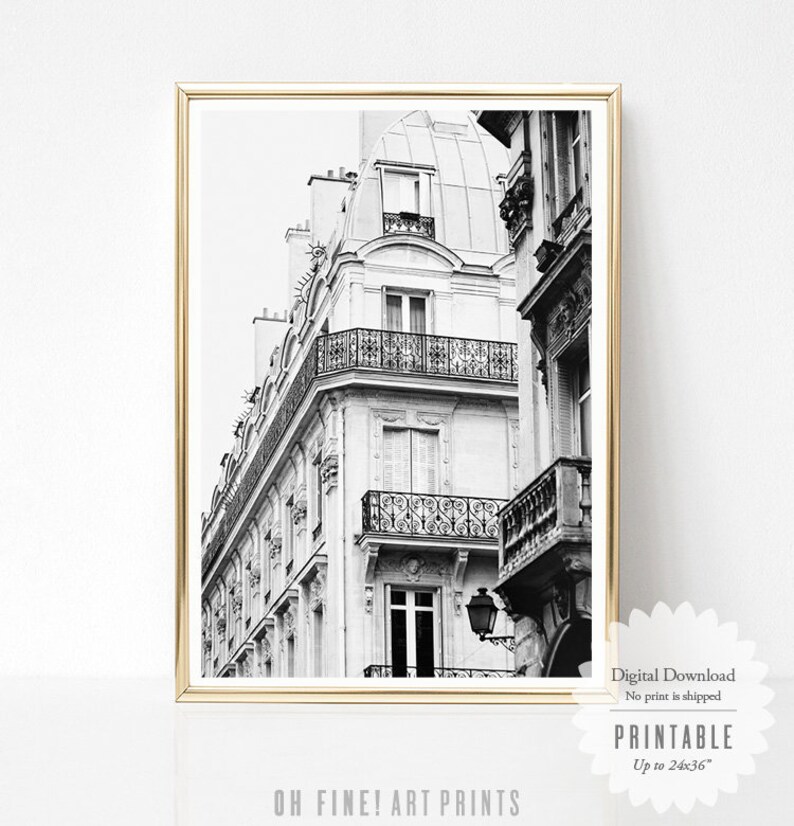 Paris Print Printable Wall Art Black and White Prints Paris - Etsy