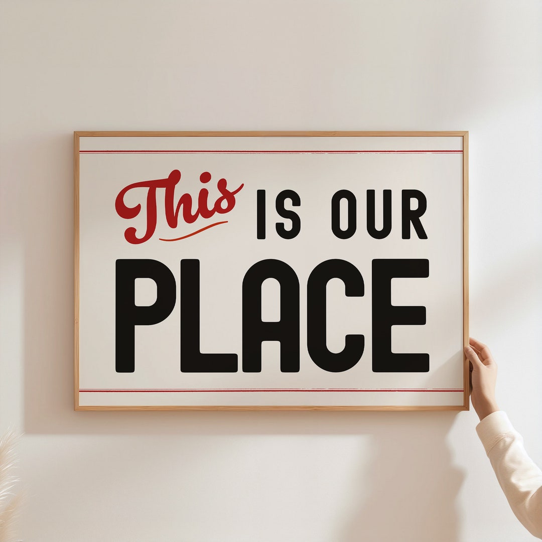 This is Our Place Print, Retro Mid Century Modern Decor, Music Poster ...