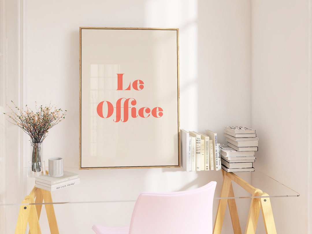 Printable Office Decor, Le Office Wall Art Print, Blush Pink Wall Art ...