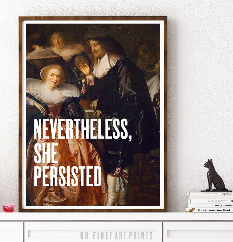 Nevertheless She Persisted Printable Wall Art Quote Print | Etsy