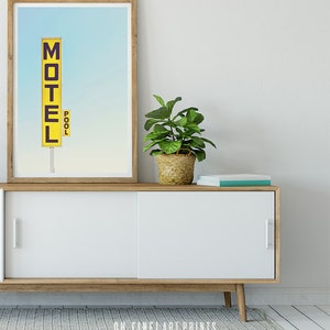 Vintage Motel Sign, Wall Art, Prints, Digital Download, Mid Century ...