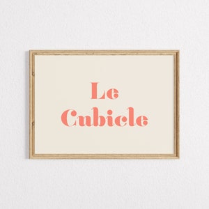 Printable Office Decor, Le Cubicle Wall Art Print, Retro Office Sign ...