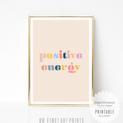 Motivational Print Retro Printable Colorful Wall Art Home - Etsy