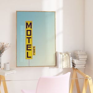 Vintage Motel Sign, Wall Art, Prints, Digital Download, Mid Century ...